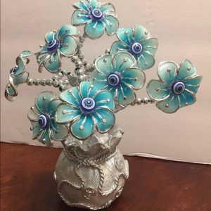 Accents | Turkish Blue Evil Eye Light Blue Flower Money Tree | Poshmark